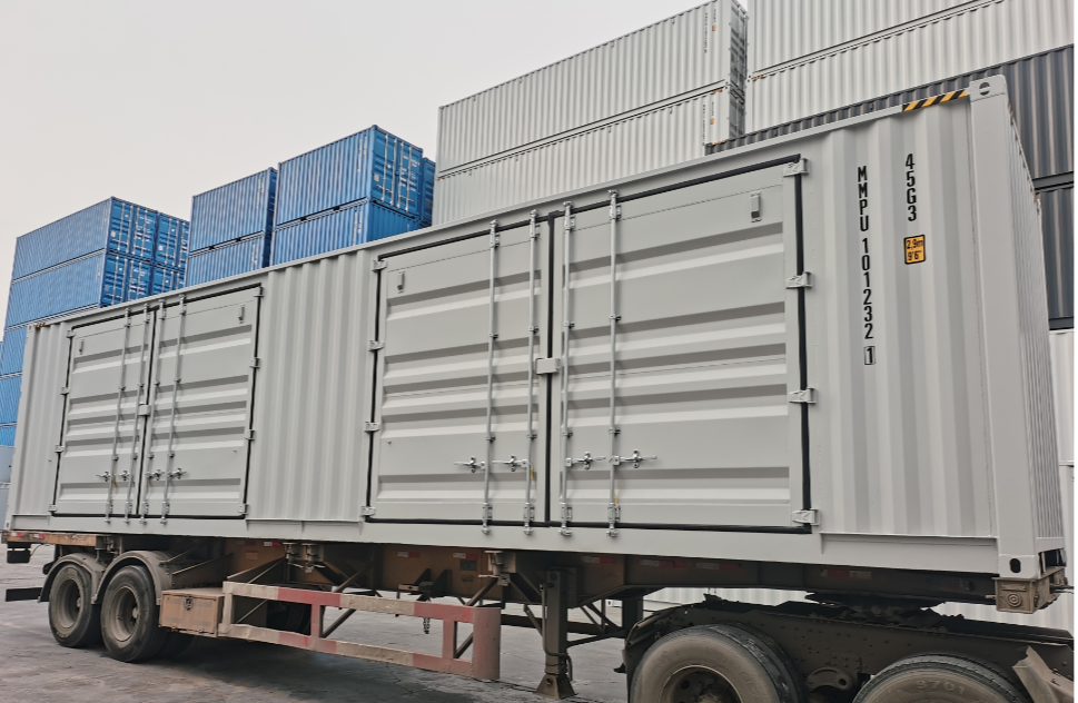 40' High Cube Shipping Container - 2 Oversized Side Doors New (One Tri ...